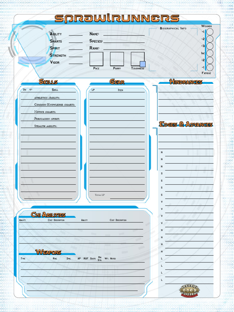 313188-Sprawlrunners Official Character Sheet | PDF