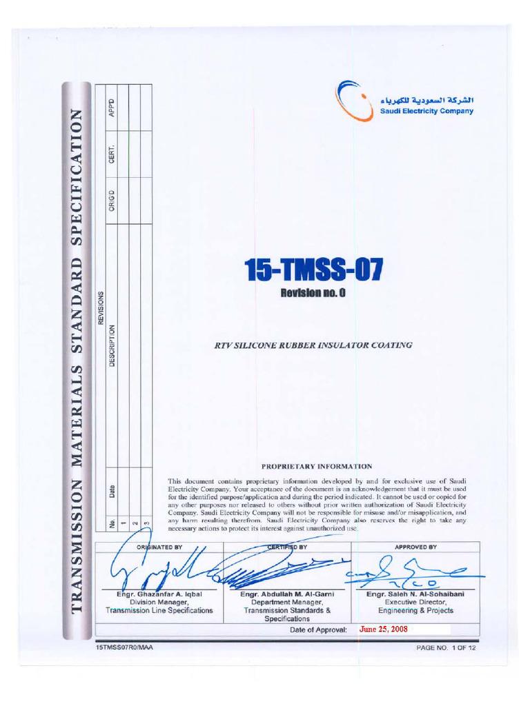 15-TMSS-07 R.0 | PDF | Silicone | Insulator (Electricity)