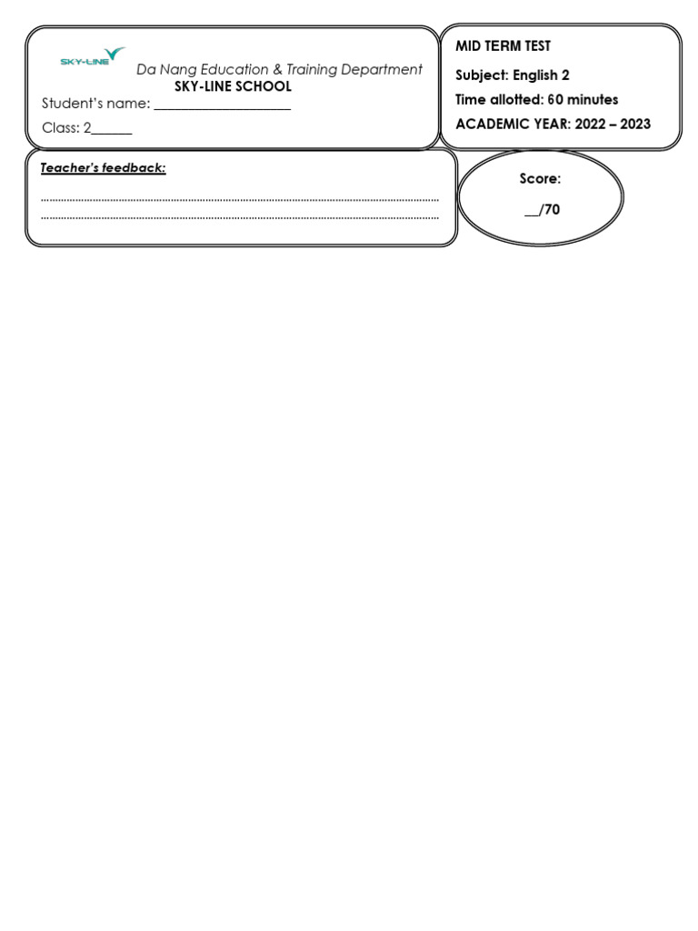G2_ESL_MID TERM 1 WRITING | PDF