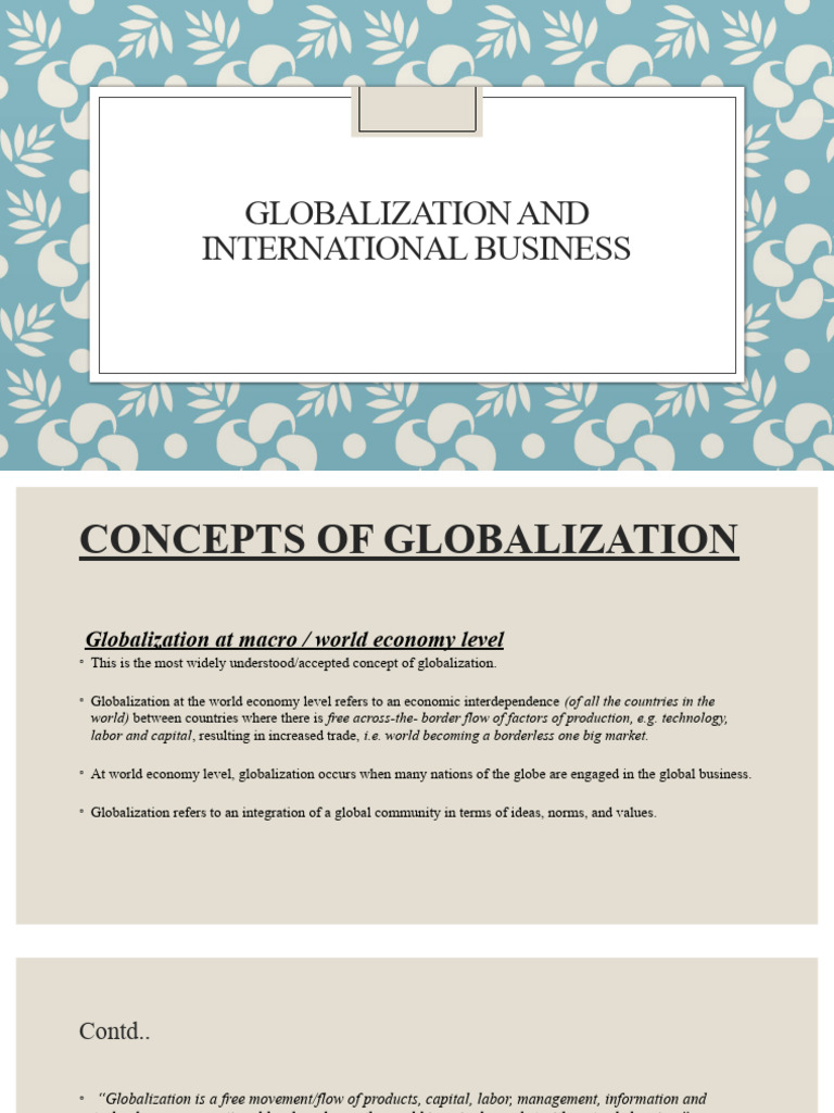 Unit-1 - IB | PDF | Globalization | Economies