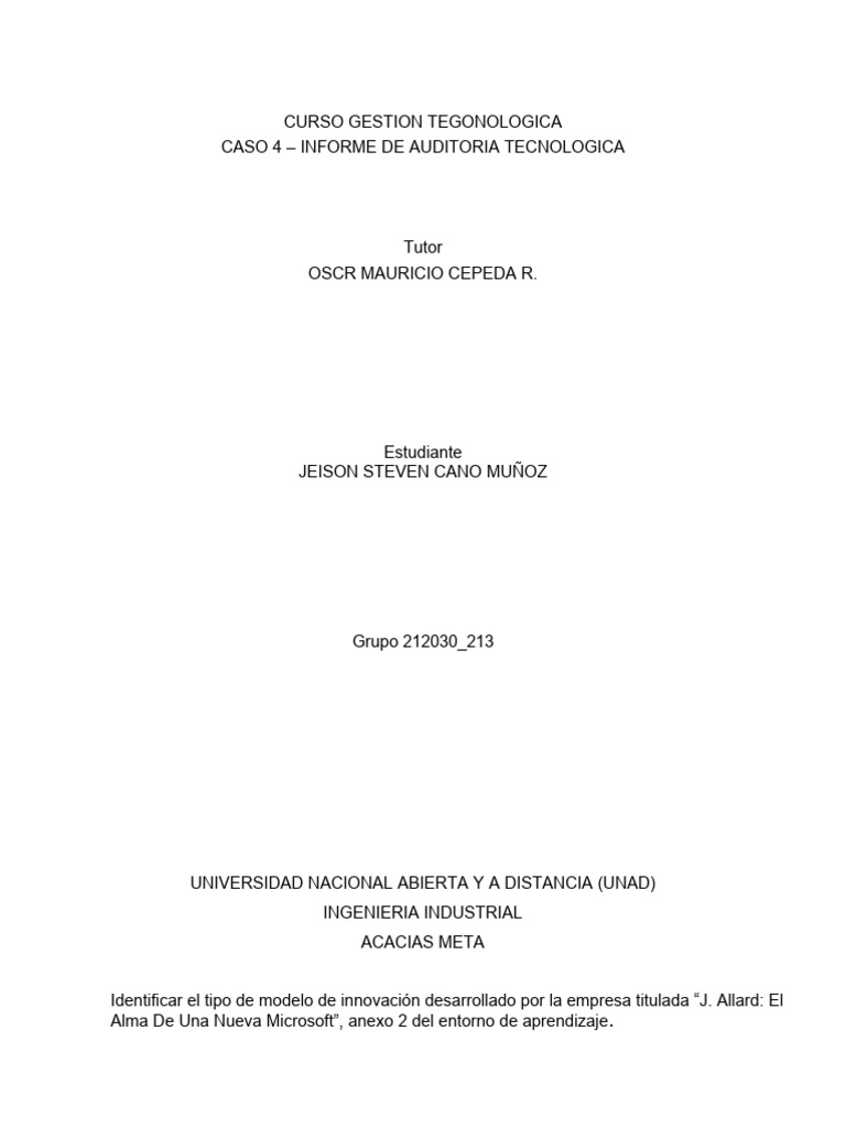 Estrategias de Innovación de J. Allard | PDF | Análisis FODA | Microsoft