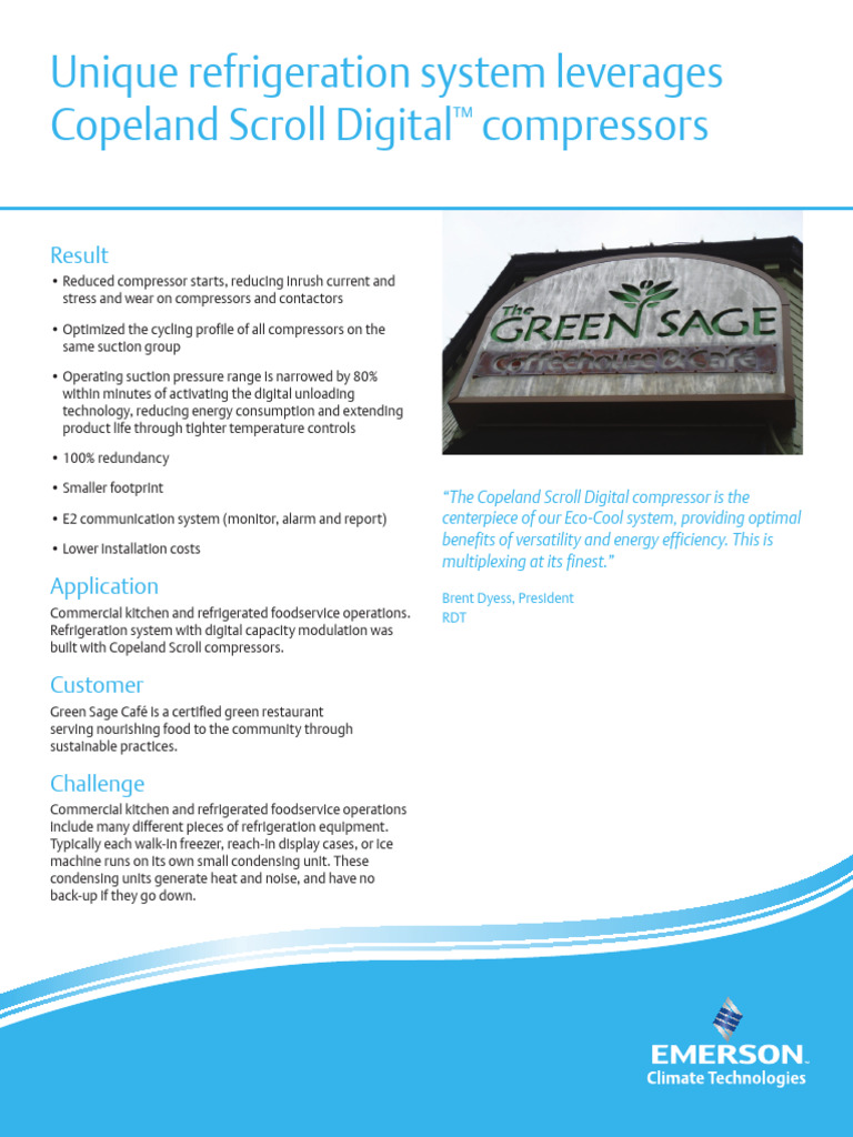 Case Study Unique Refrigeration System Leverages Copeland Digital Scroll Compressors en Us ...