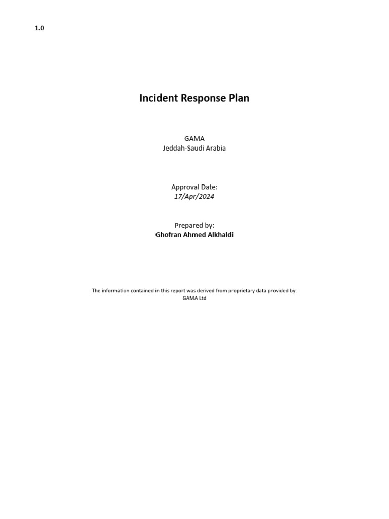 Incident Response Plan | PDF | Malware | Security