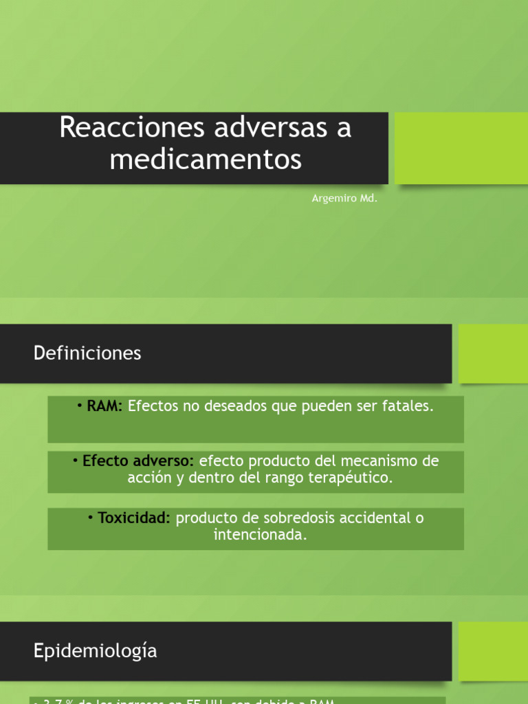 2.1 Reacciones Adversas A Medicamentos | PDF | Farmacología | Cuidado de la salud