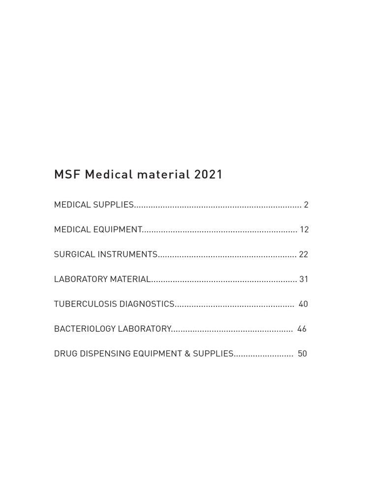 MSF-Medical Devices-2021 | PDF