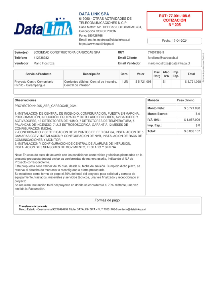 Proyecto #205 - Abr - Carbocab - 2024 | PDF | Economias
