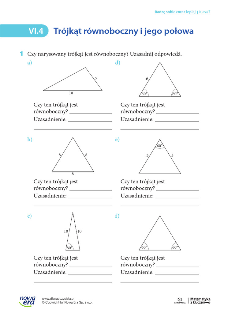 Radze Sobie Coraz Lepiej 7vi4 Trojkat Rownoboczny I Jego Polowa | PDF