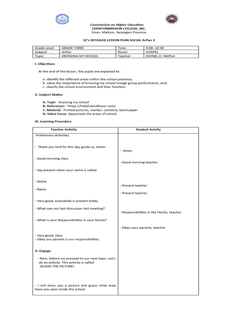 MSTRAT-3 Detailed Lesson Plan | PDF | Teachers | Schools