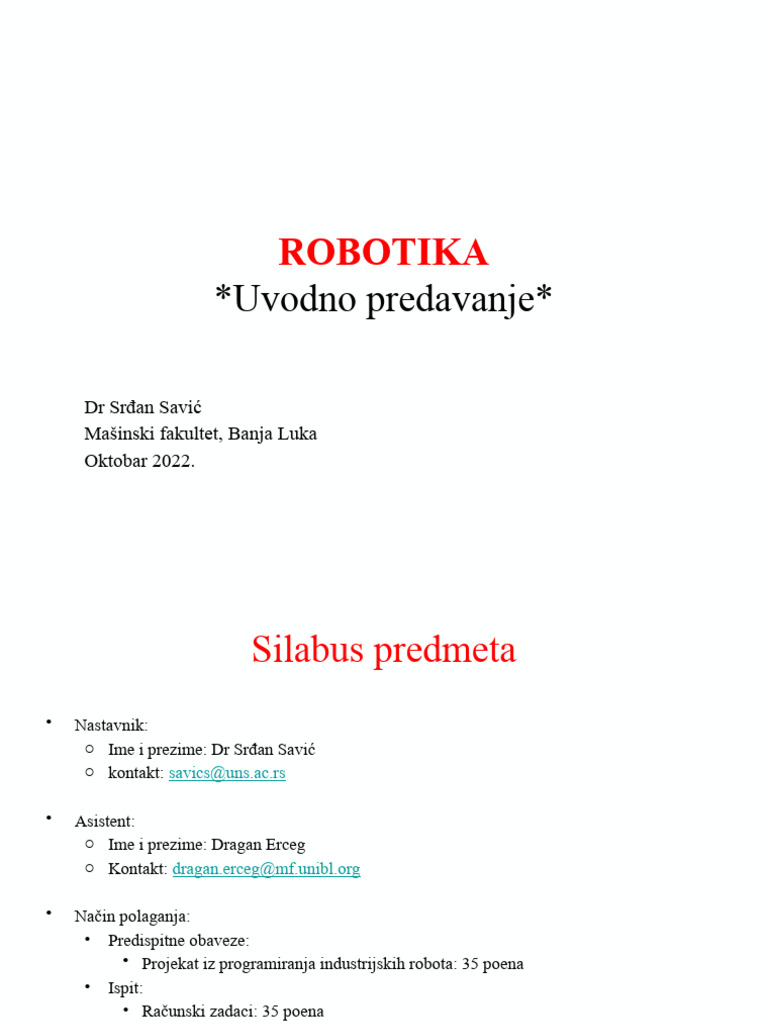 1 Uvodno Predavanje | PDF