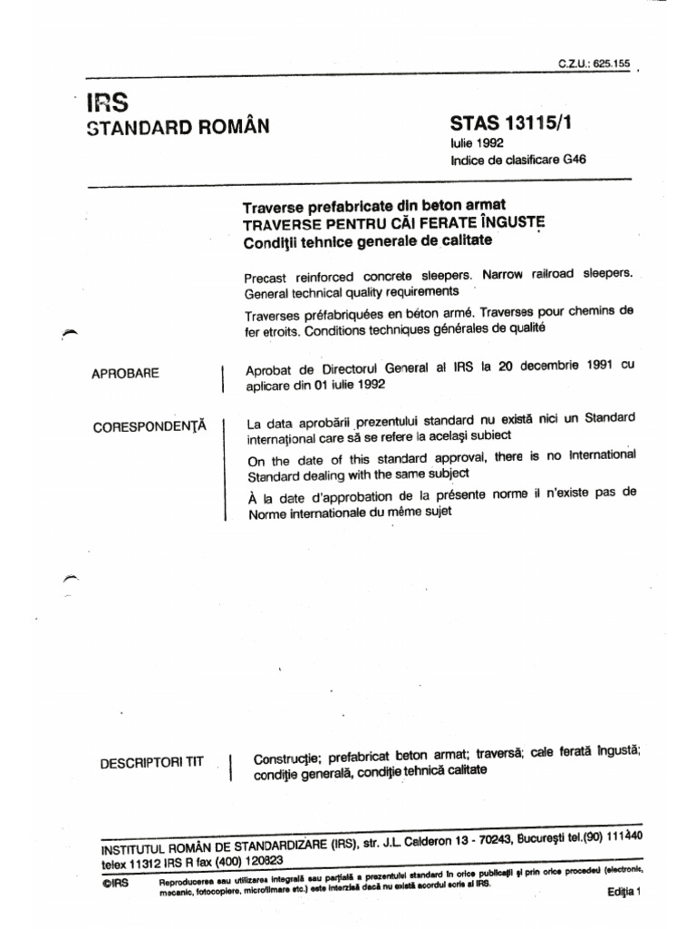 Stas 13115-1-1992 | PDF