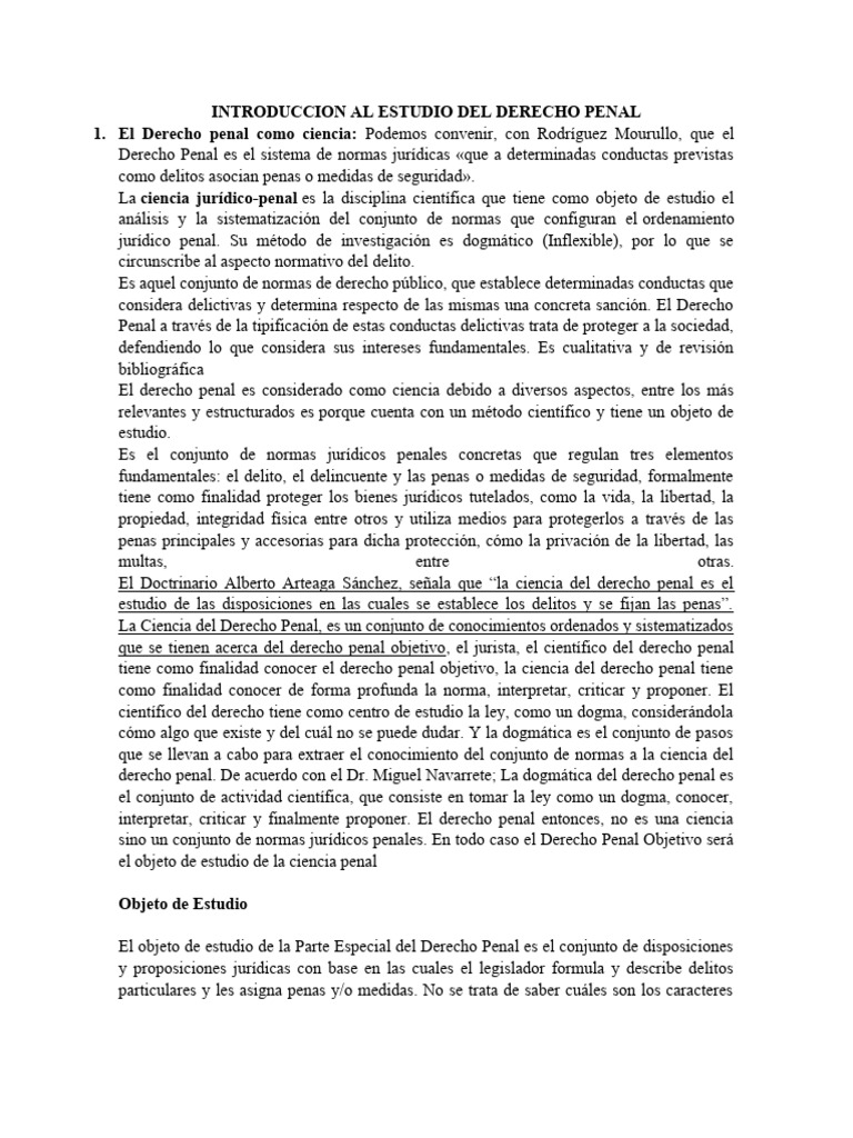 INTRODUCCION AL ESTUDIO DEL DERECHO PENAL | PDF | Derecho penal | Caso de ley