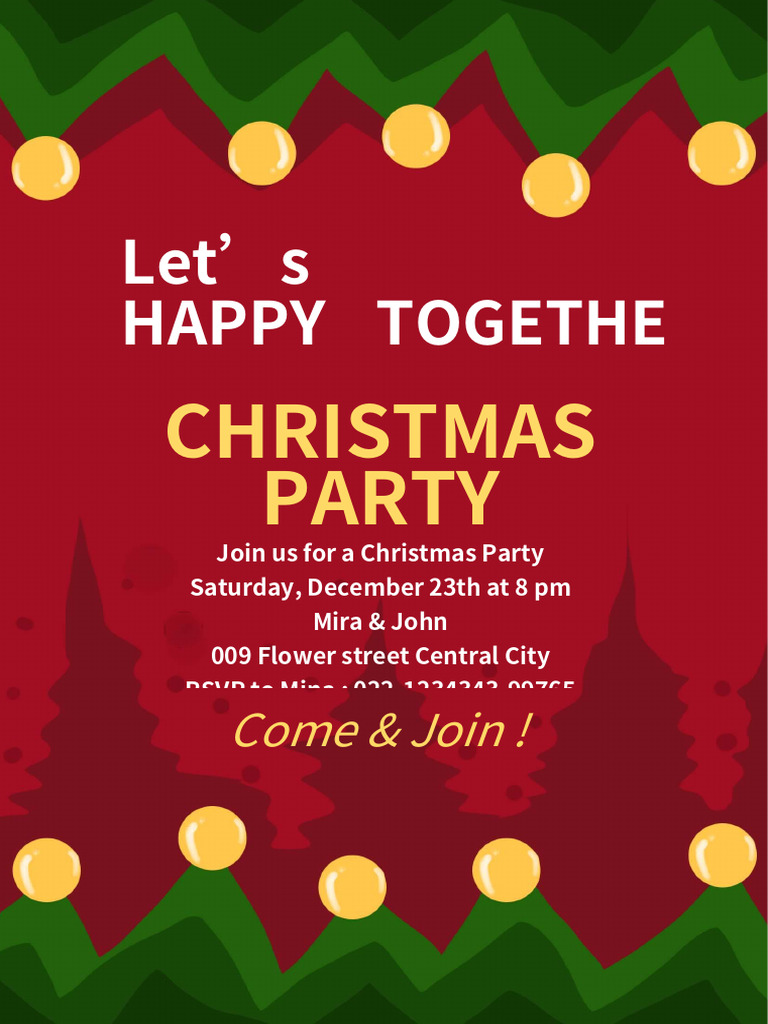 Christmas Party House Invitation Card-WPS Office | PDF