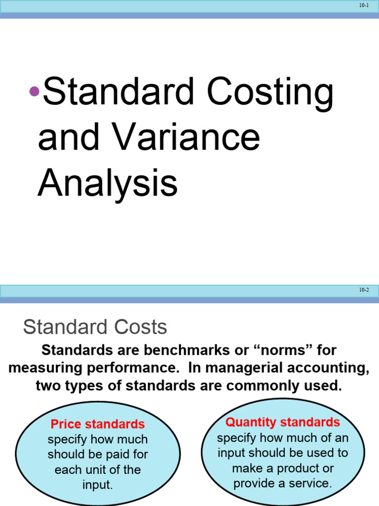Managerial Accounting Chap 8 Standard Costing and Variance Analysis ...