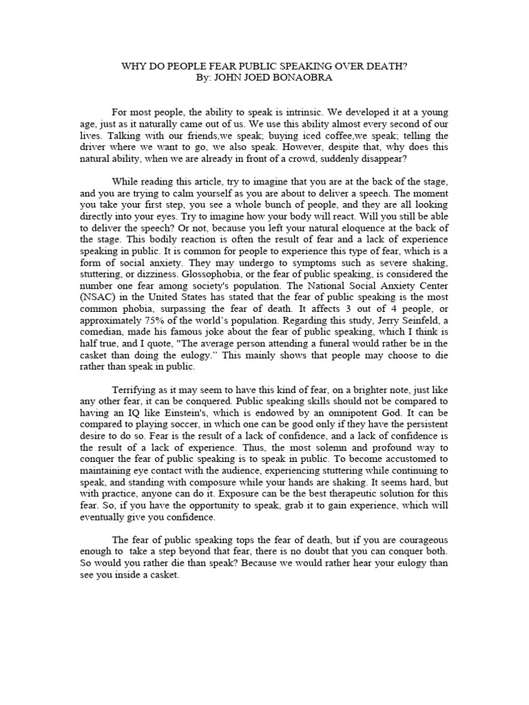 Why Do People Fear | PDF | Fear | Social Anxiety Disorder