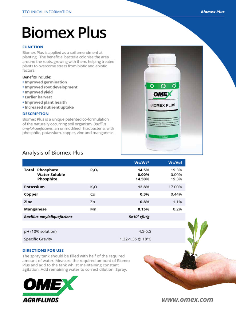 Biomex Plus 1 | PDF | Soil | Fertilizer