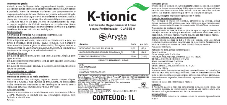 K Tionic | PDF | Fertilizante