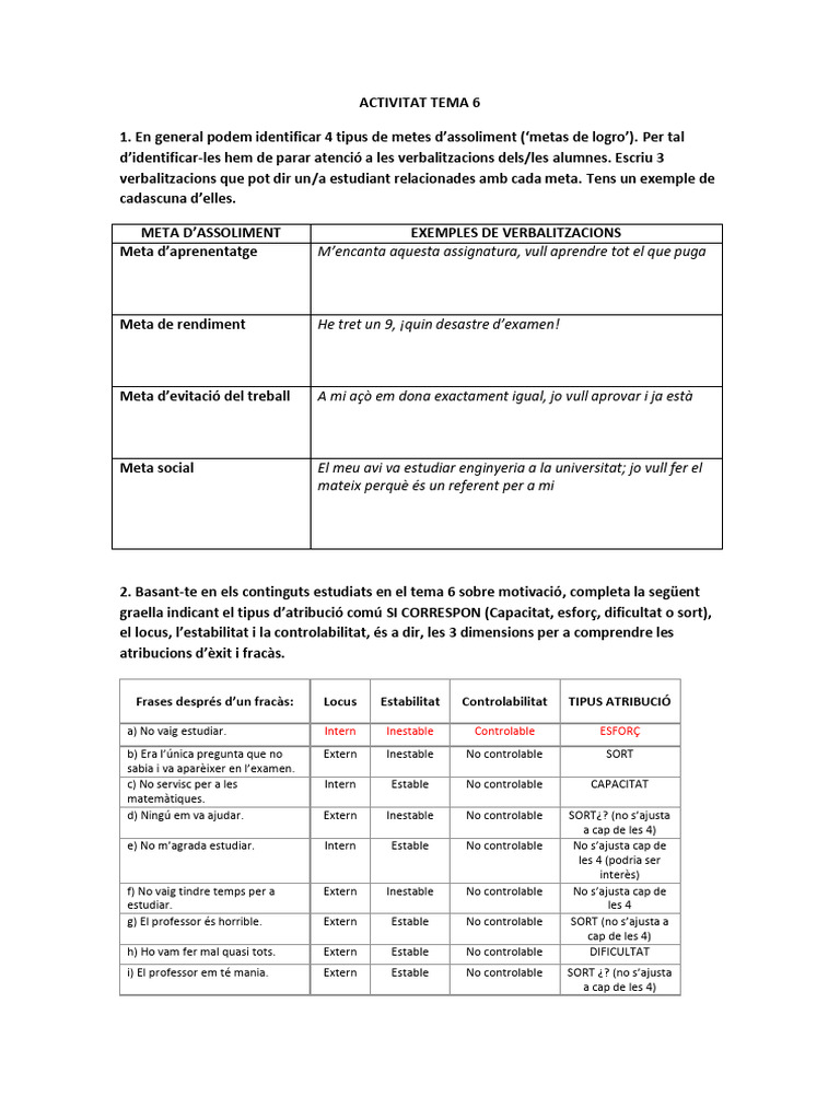 Activitat - Tema 6 - Alumnat | PDF