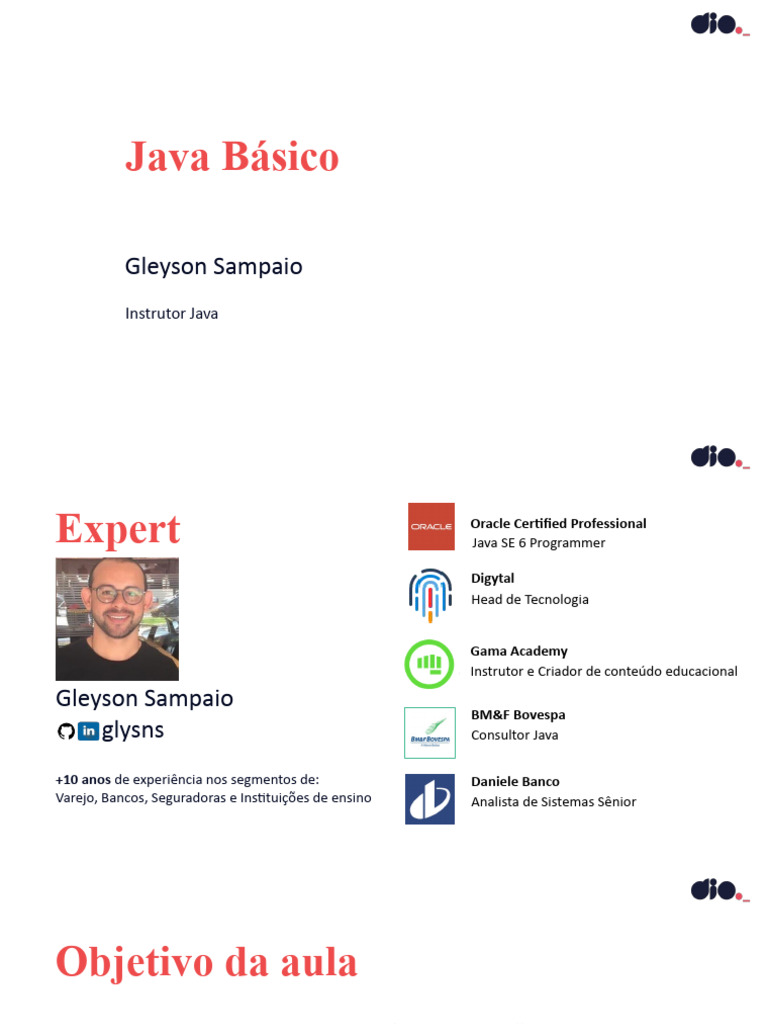 Cópia de DIO - Trilha - Java Básico - Fundamentos | PDF | Carreira e Crescimento