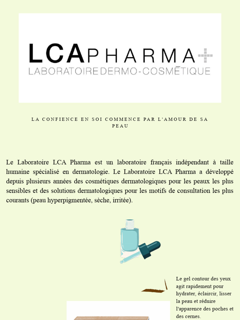Produits LCA Pharma pour peaux sensibles | PDF | Peau | Crème solaire