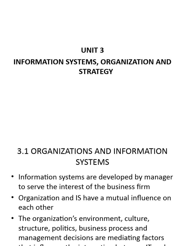 Information Systems, Organization and Strategy | PDF | Business Process | Competitive Advantage