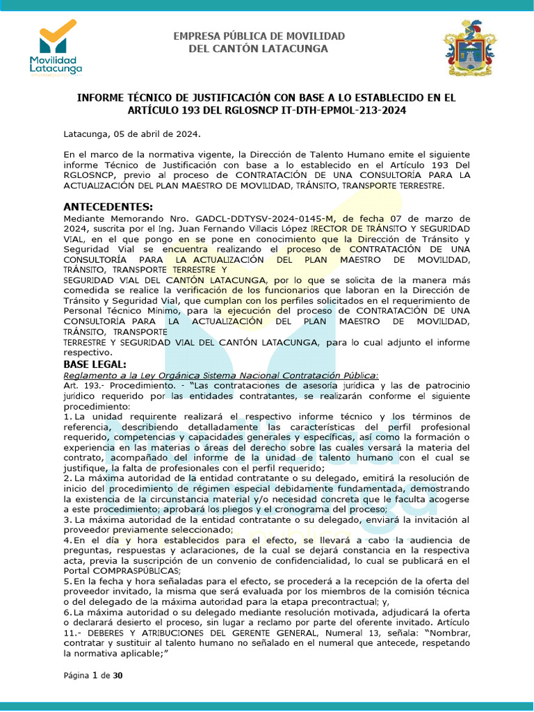 2.1. Anexo-Informe Técnico Justificación-TTHH | PDF | Business ...