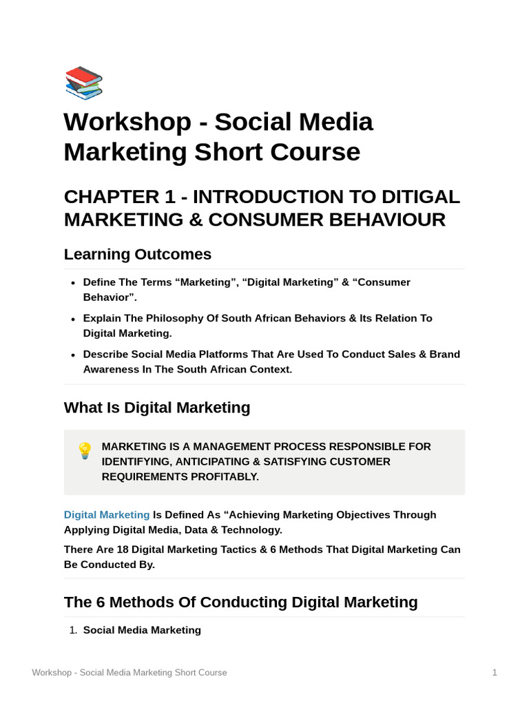 Social Media Marketing Workshop | PDF | Digital Marketing | Social ...