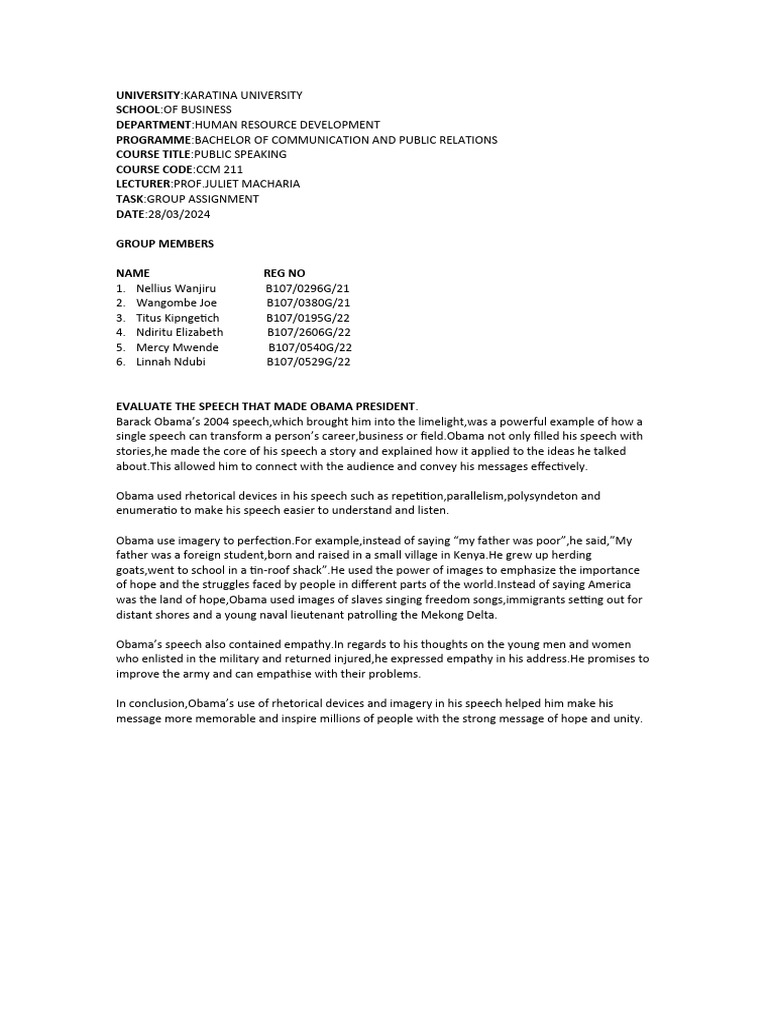 CCM 211 Group Assignment | PDF