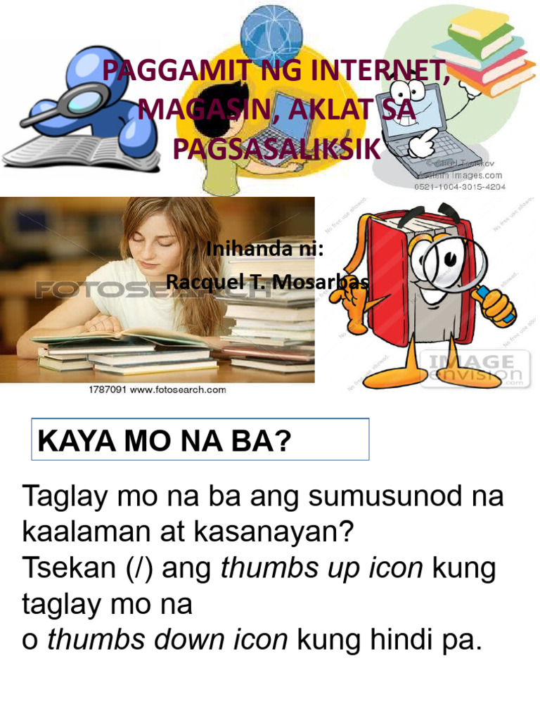 Paggamit NG Internet, Magasin, Aklat Sa | PDF