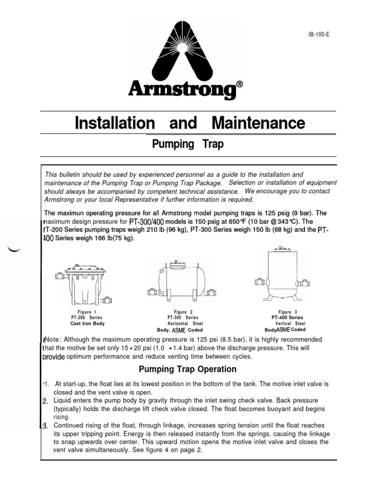 Armstrong Pump Trap | PDF | Pump | Valve
