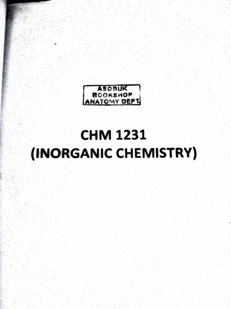 CHM 1231 Inorganic | PDF