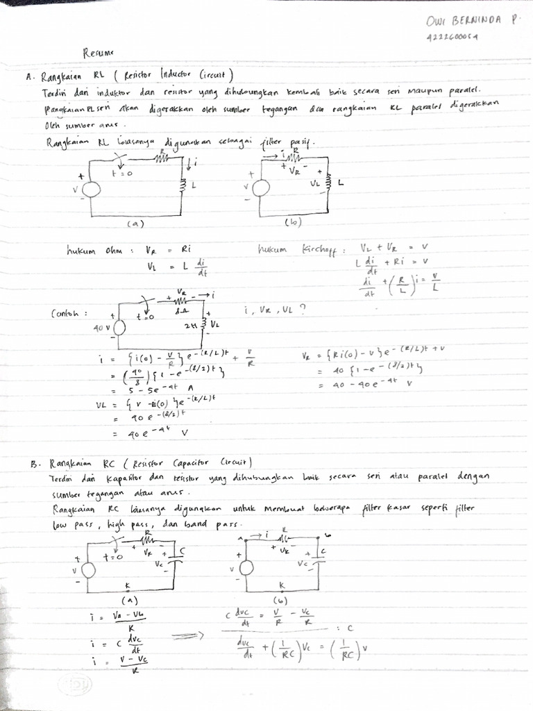 Resume RL RC RLC | PDF