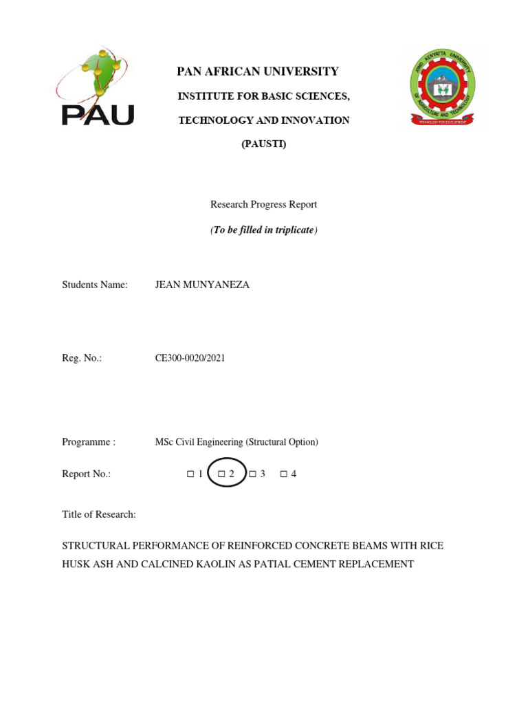 Progress Report Forms-Jean-2 | PDF | Concrete | Cement
