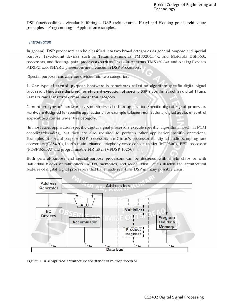 Rohini 69490291128 | PDF | Digital Signal Processor | Digital Signal Processing