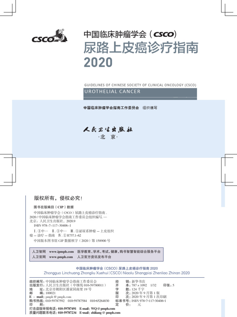 CSCO尿路上皮癌诊疗指南2020 | PDF