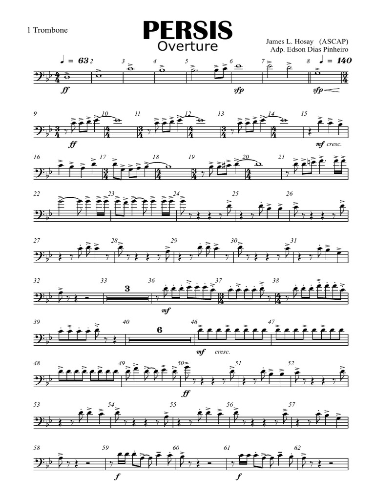 PERSIS Overture BRASS BAND BMMGV 2024 - 1 Trombone | PDF