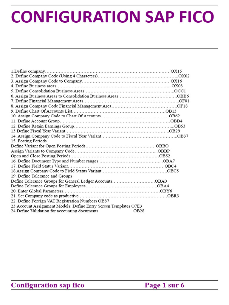 ZZ CONFIG SAP FICO | PDF | Computing | Business