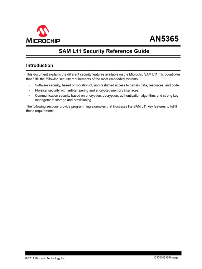 Microship AN SAM-L11 Security Reference Guide | PDF | Booting | Microcontroller