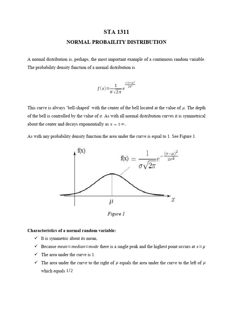 Normal Probaility Distribution | PDF | Normal Distribution | Probability Distribution