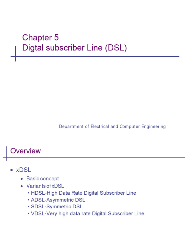 ch5 XDSL | PDF | Digital Subscriber Line | Orthogonal Frequency Division Multiplexing