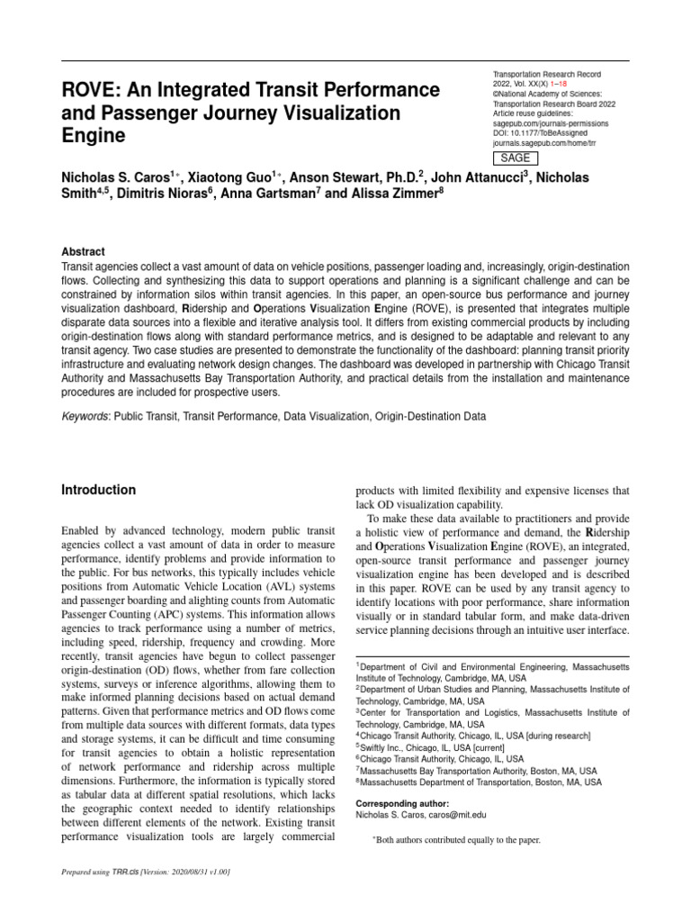 An Integrated Transit Performance and Passenger Journey Visualization ...