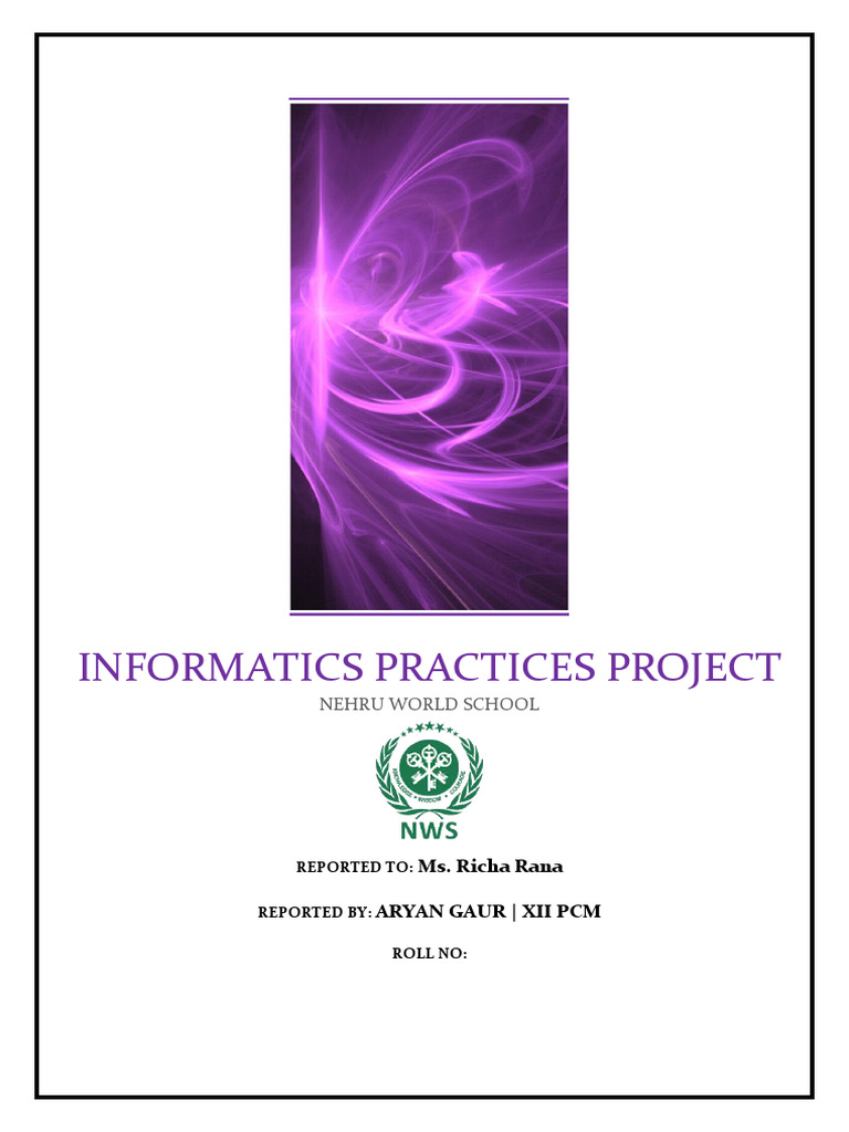 INFORMATICS_PRACTICES_PROJECT | PDF | Databases | Data Analysis