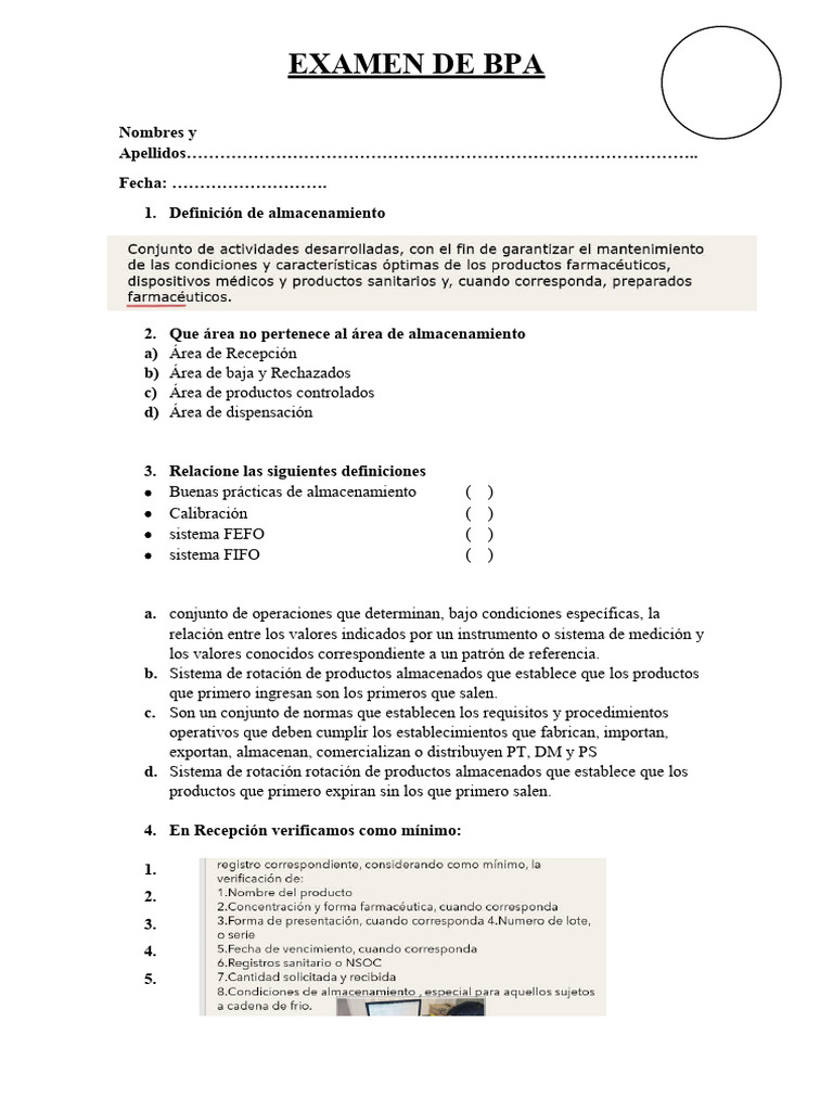 Examen de Bpa | PDF