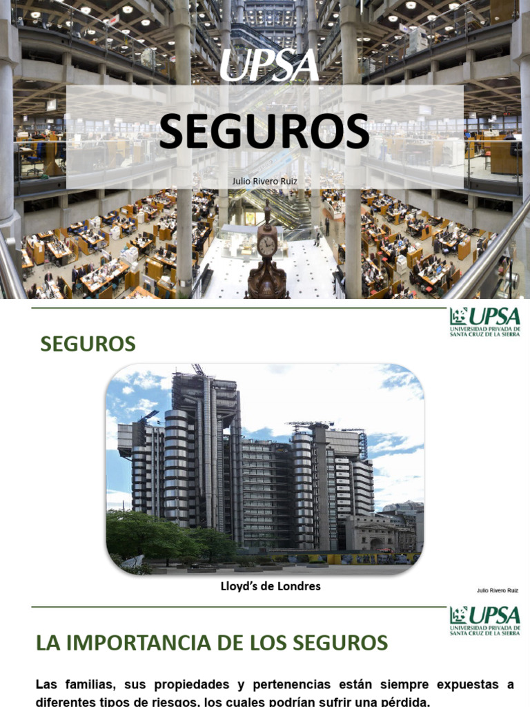 Importancia y Principios del Seguro | PDF | Póliza de seguros | Seguro