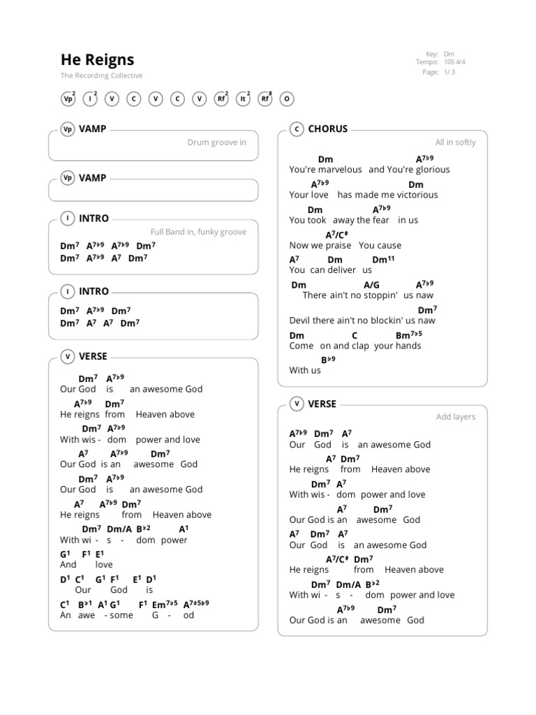 He ReignsVS:Chords | PDF | Song Structure | Performing Arts