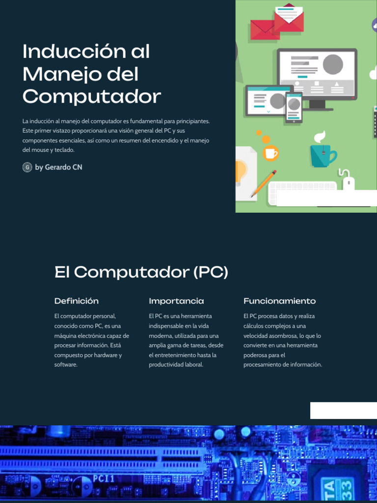 Tema 01 - Inducción Al Manejo Del Computador (Ppt)_edited | PDF | Hardware de la computadora ...