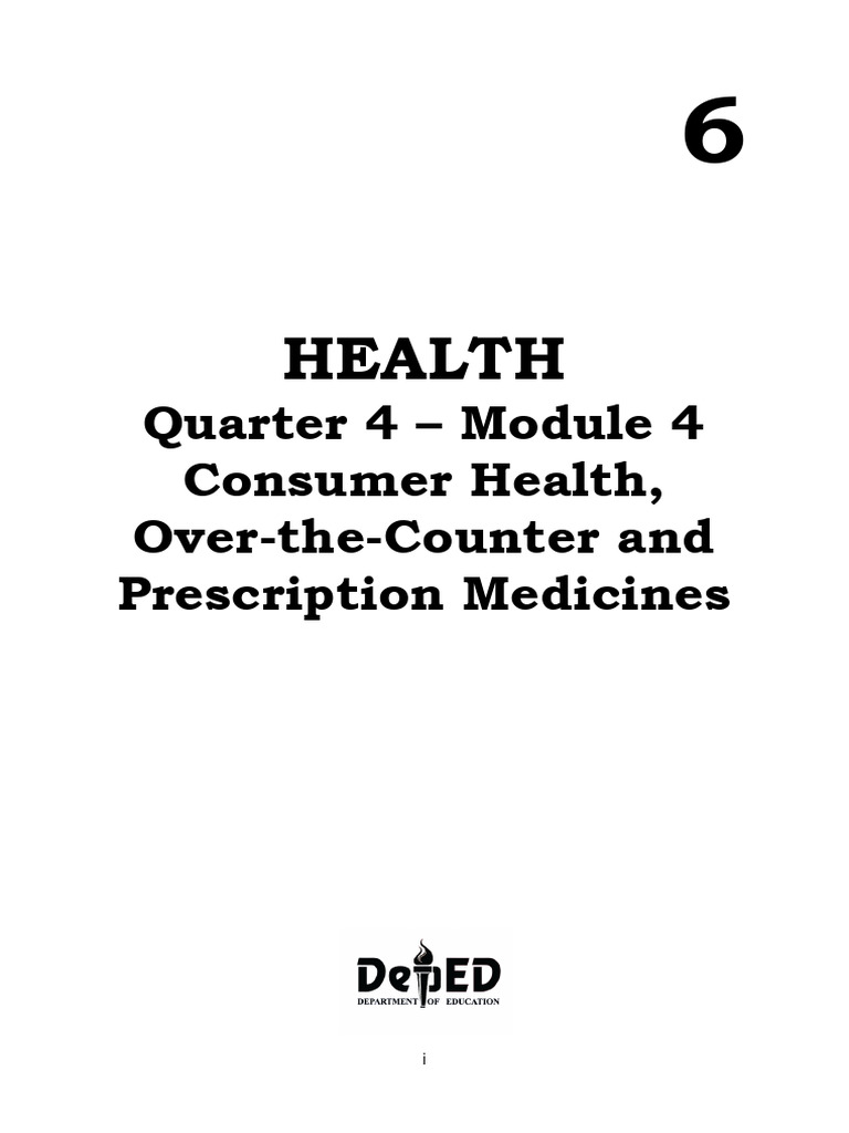 Health 6 Q4 Module 4. Final 1 | PDF | Over The Counter Drug ...