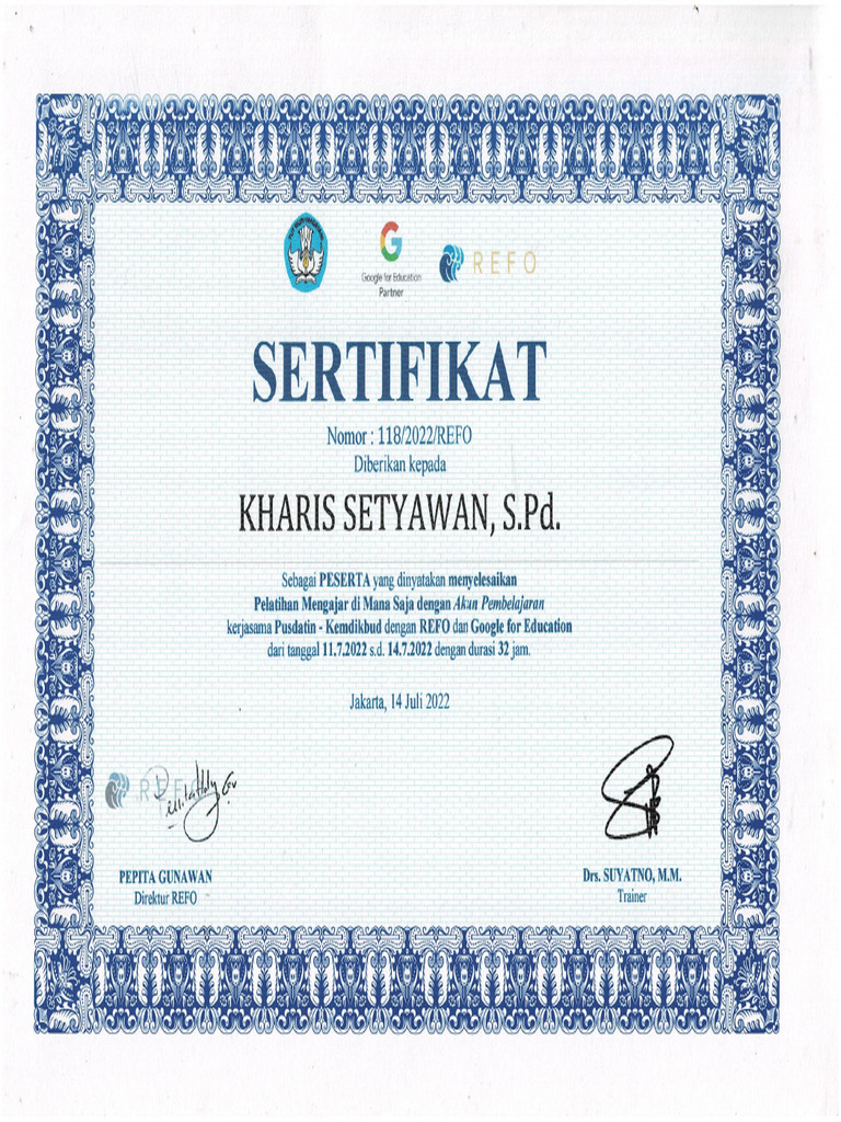 Sertifikat 1 | PDF