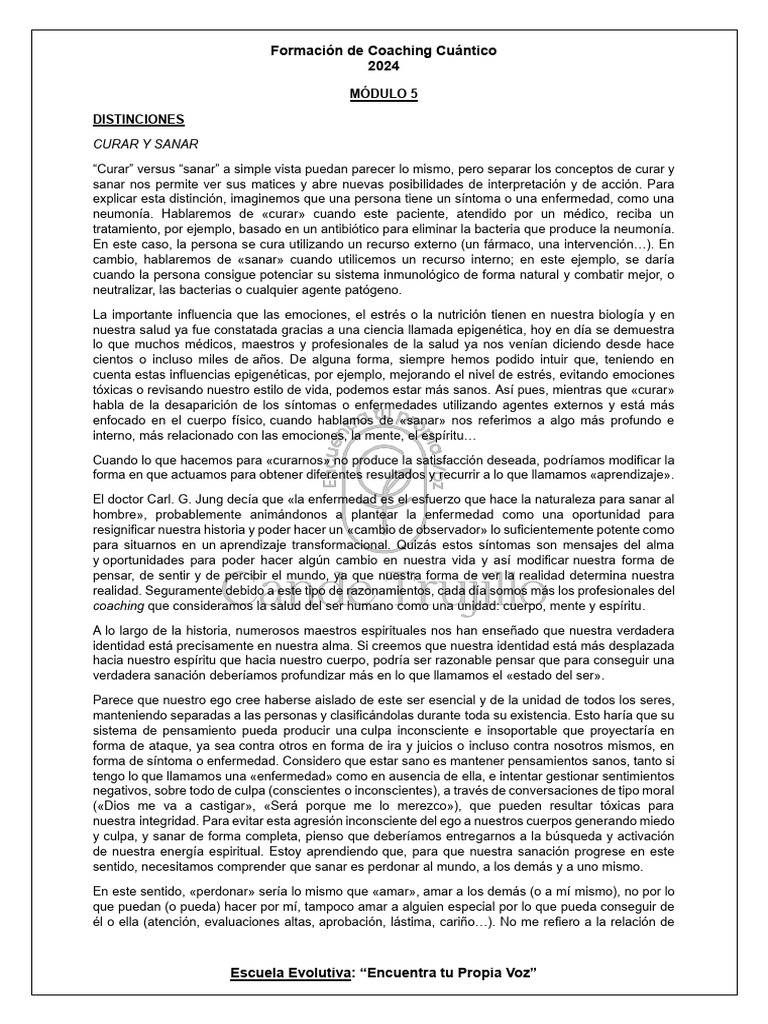COACHING CUÁNTICO - MÓDULO 5 | PDF | Amor | Pensamiento
