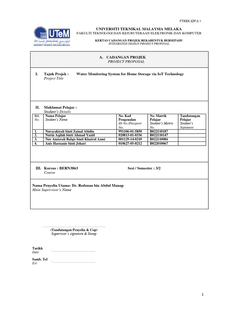 IDP-Project Proposal 2 | PDF | Internet Of Things | Water