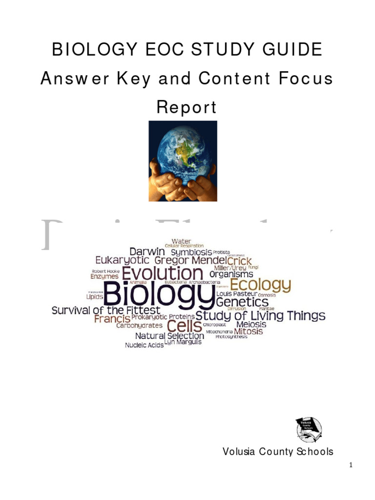 Biology EOC Study Guide Answer Key | PDF | Biology | Biological Evolution